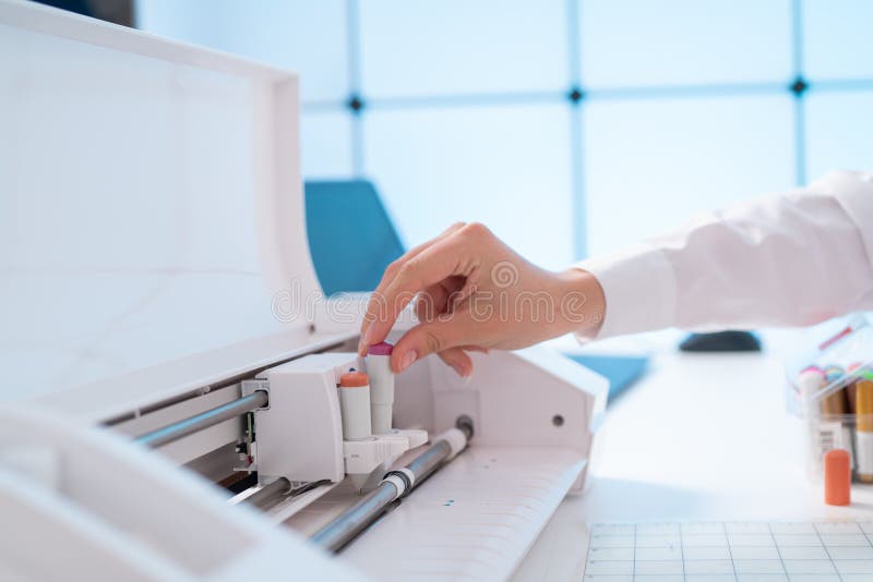Office Plotter in a Design Laboratory Stock Image - Image of designer ...