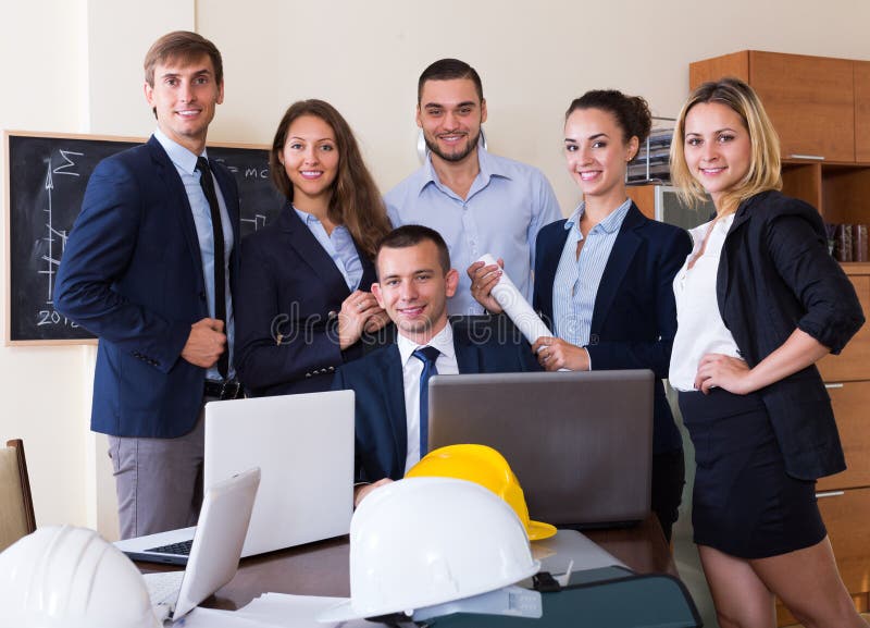 Office Portrait of Working Team Stock Photo - Image of american ...