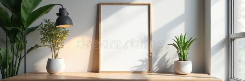 Office Poster Mockup on Desk, Elegant Setting, Mockup, Image, Style ...