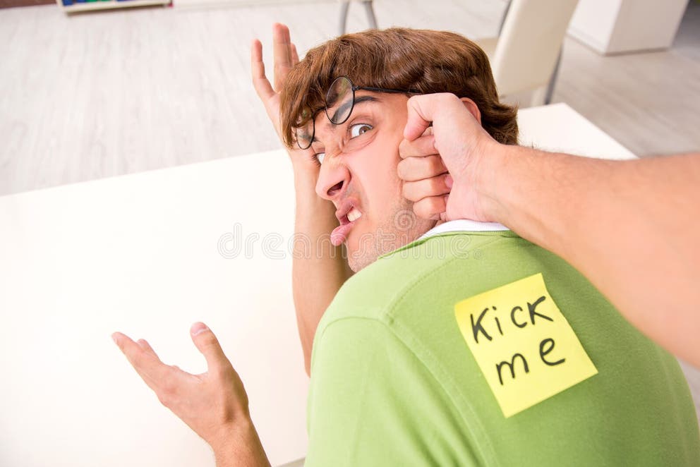 The Office Prank with Kick Me Message on Sticky Note Stock Image ...