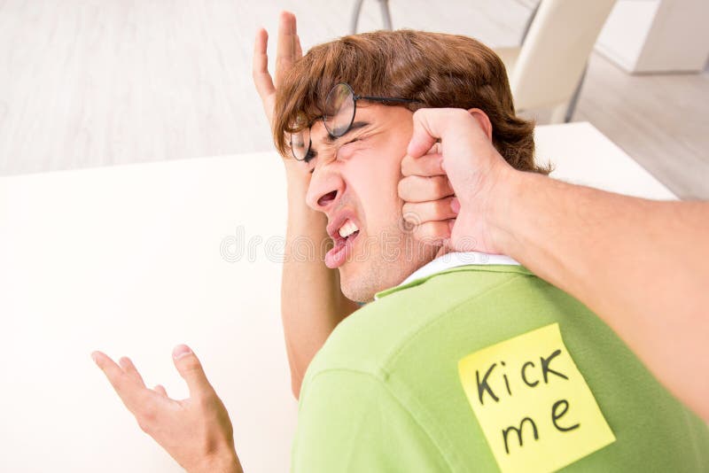 The Office Prank with Kick Me Message on Sticky Note Stock Image ...