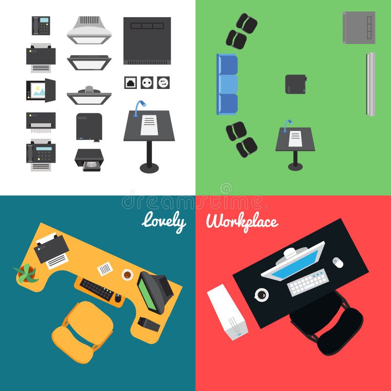 Office and Presentation Icons Stock Illustration - Illustration of file ...