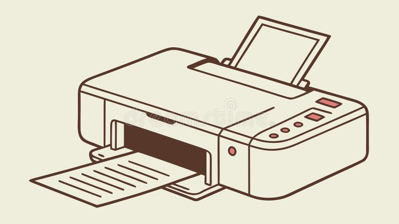 Office Printer Device, Document Output & Copying. Vector Design ...