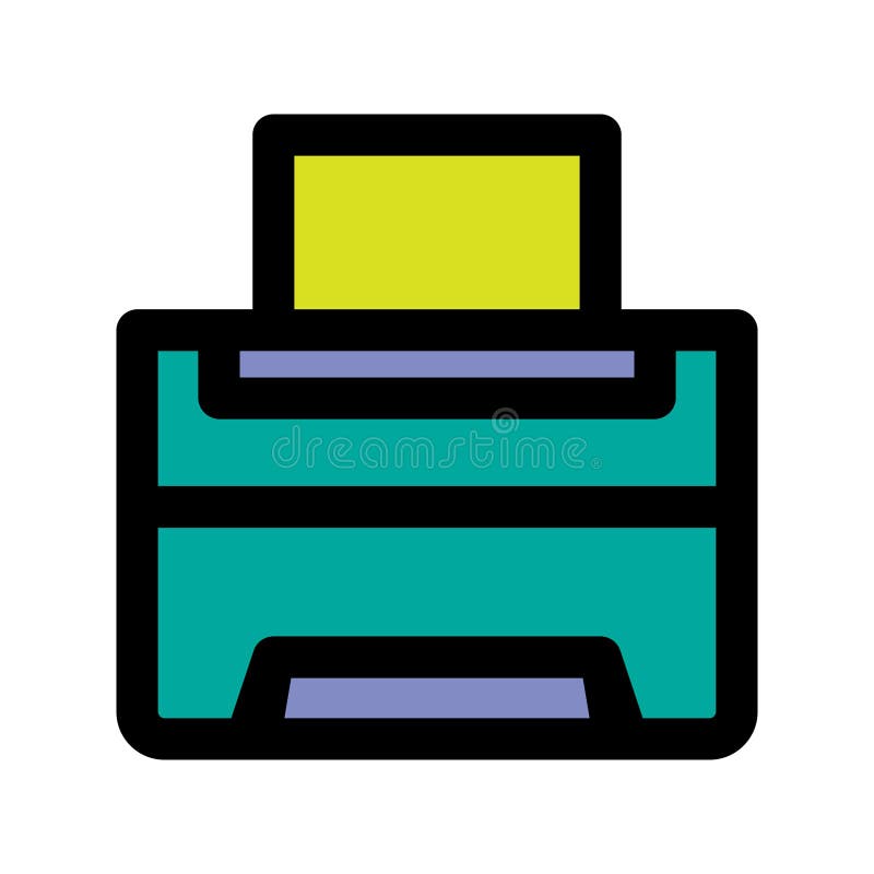 Office Printer Icon Line Isolated on White Background. Black Flat Thin ...