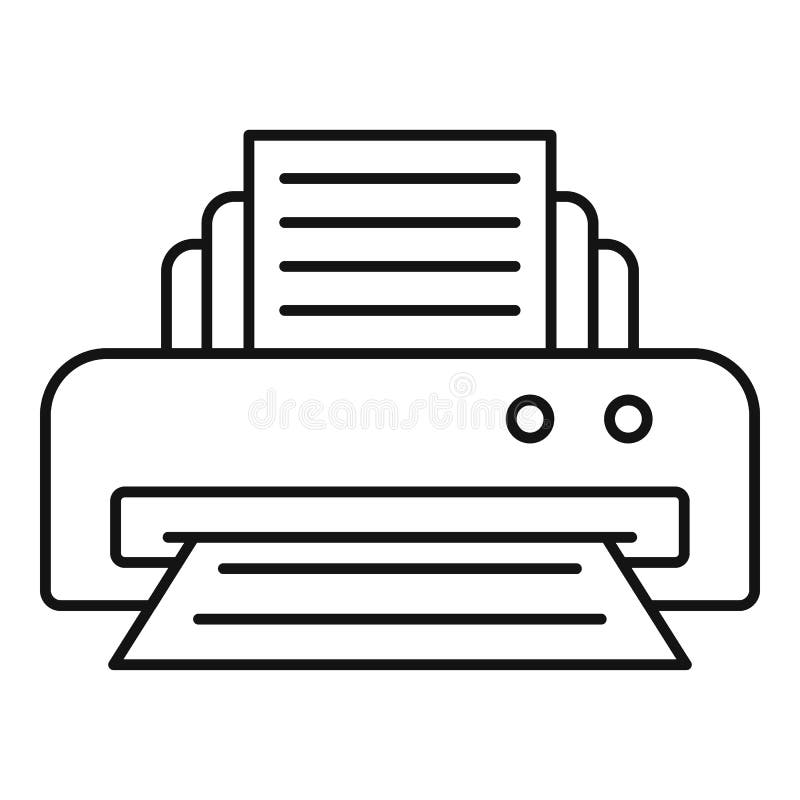 Big Office Printer Icon, Outline Style Stock Vector - Illustration of ...