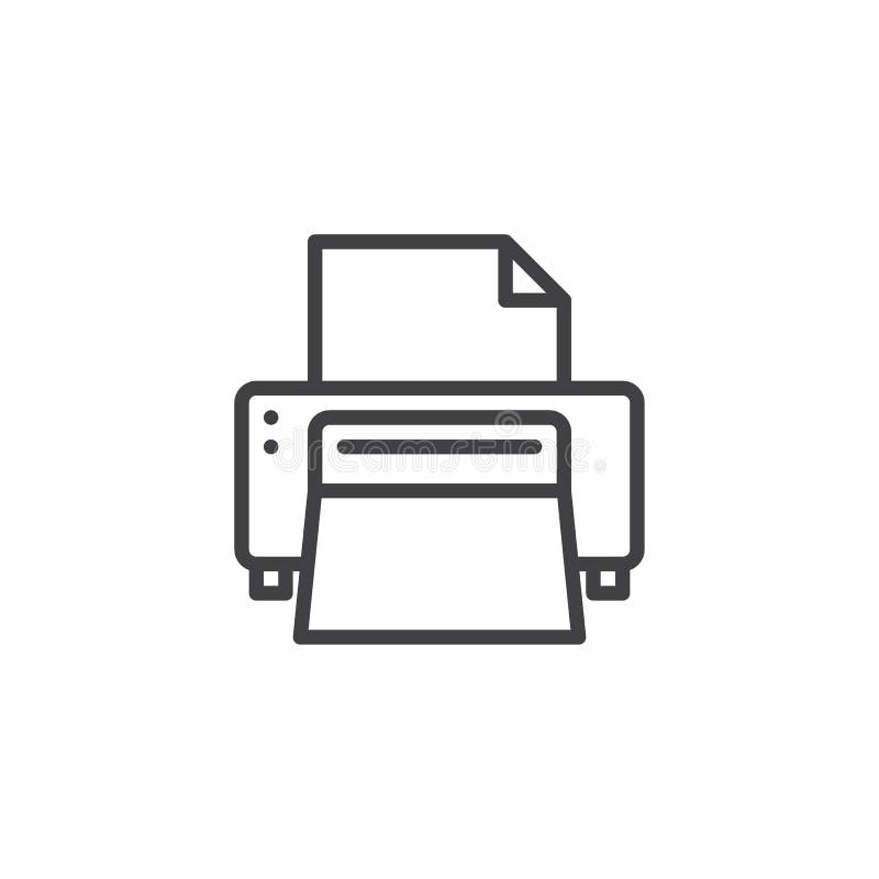 Printer Line Icon, Outline Vector Sign, Linear Style Pictogram Isolated ...