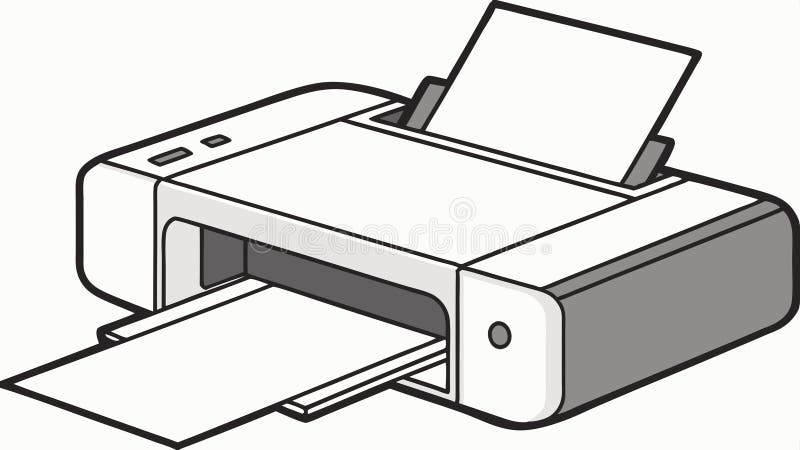Office Printer with Paper Tray, Documents, Printing, Vector Design ...