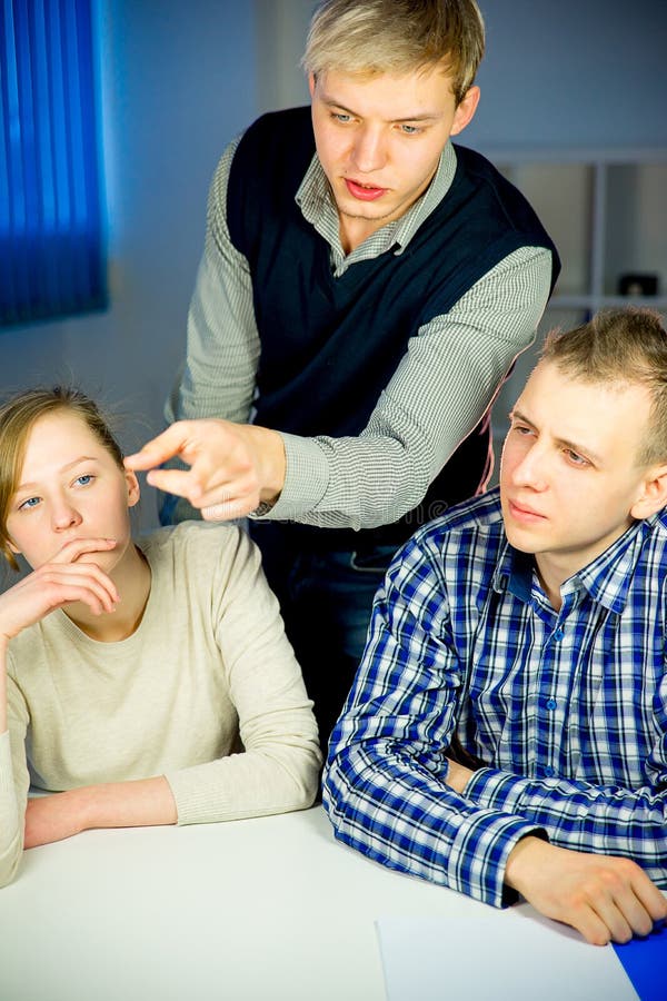 Office problem discussion stock image. Image of occupation - 89678391