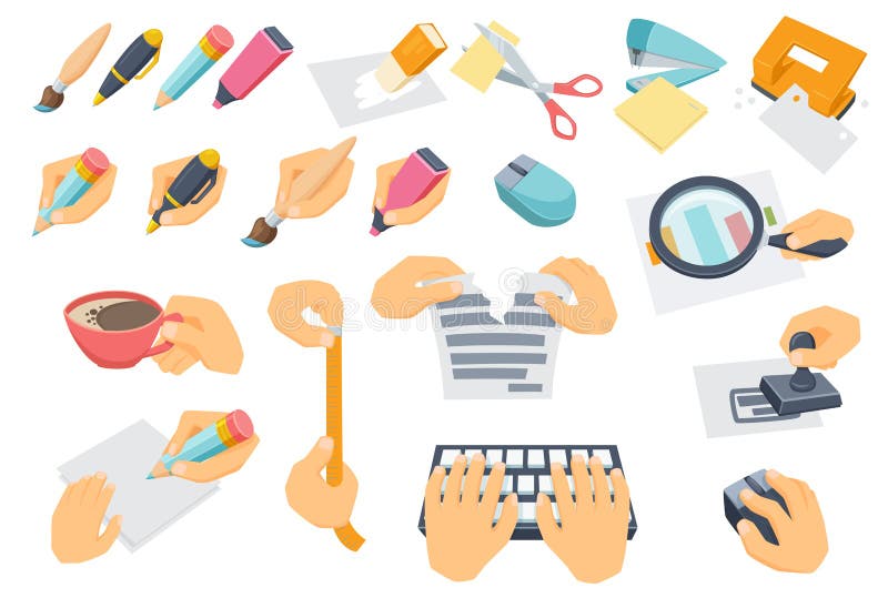 Office process set stock vector. Illustration of eraser - 79714761