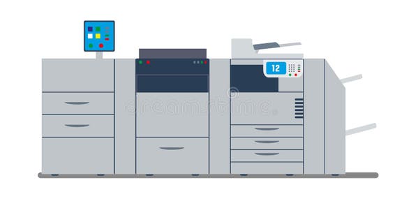 Office Professional Multi Function Printer and Scanner Stock Vector ...