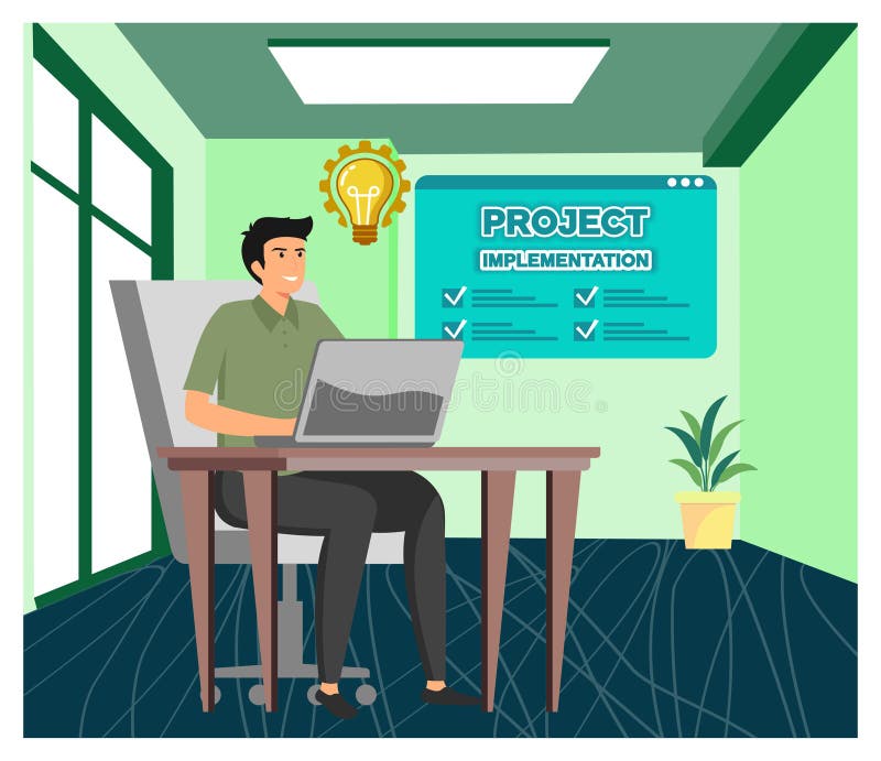 Office Professional Working on Project Implementation in a Modern ...