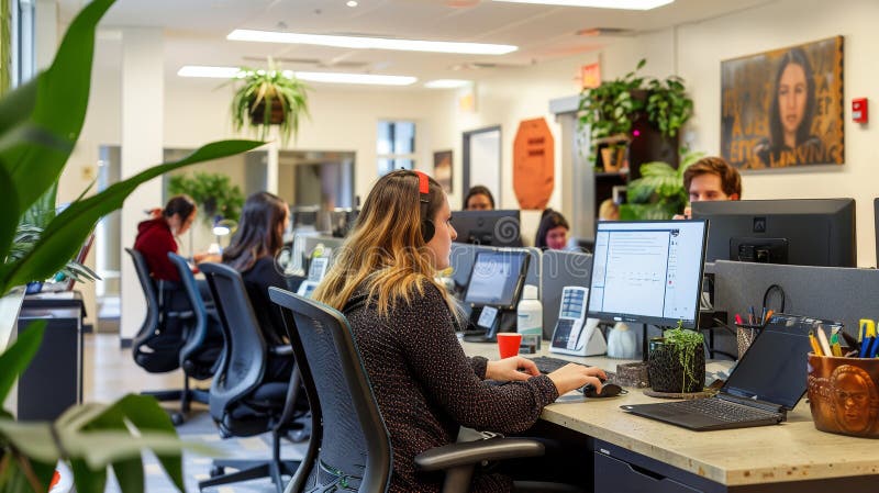 Office with Professionals Focused on Their Tasks Stock Image - Image of ...