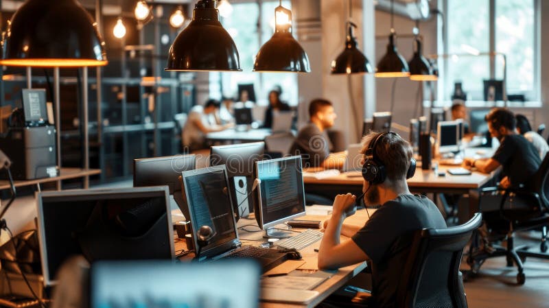 Office with Professionals Focused on Their Tasks Stock Photo - Image of ...