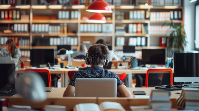 Office with Professionals Focused on Their Tasks Stock Image - Image of ...