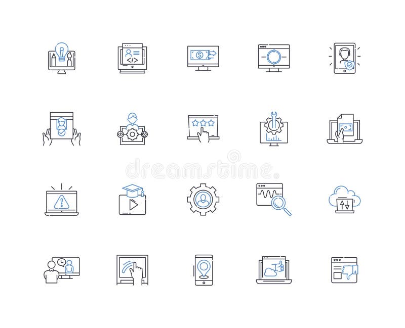 Office Program Line Icons Collection Word Excel Powerpoint Outlook Access Onenote