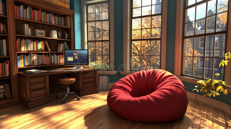 The Office Provides a Comfortable Working Environment with a Bean Bag ...