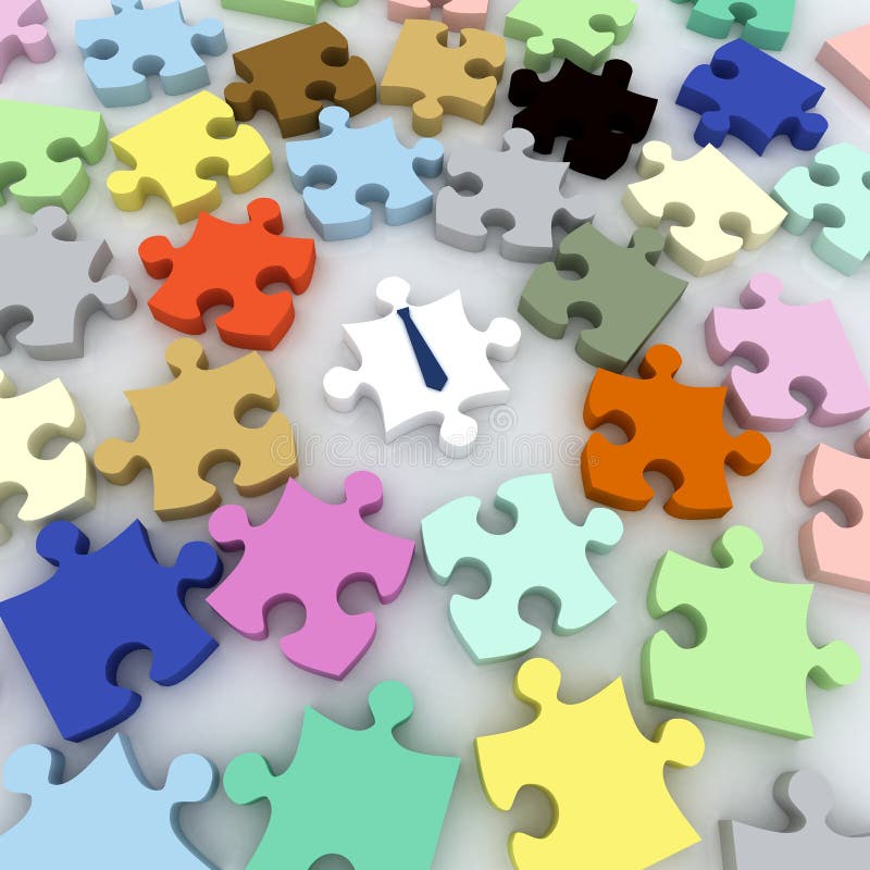 Office-Puzzle stock illustration. Illustration of growth - 4956195