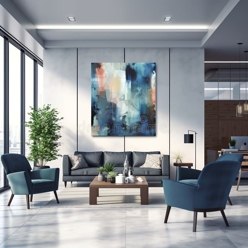 Office Reception Area with Modern Decor Work Office Background Stock ...