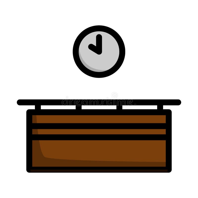 Office Reception Desk Icon stock vector. Illustration of furniture ...