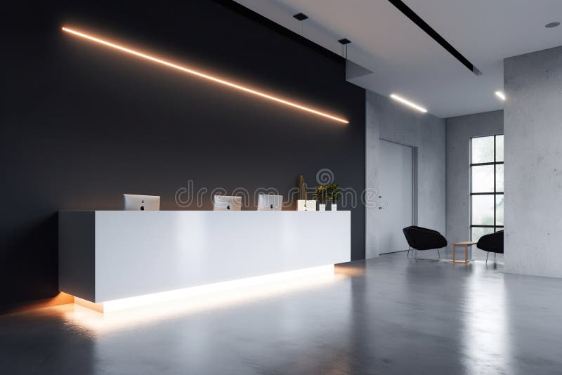 Office Reception Reception Area in Office Lobby, Concept of Interior ...