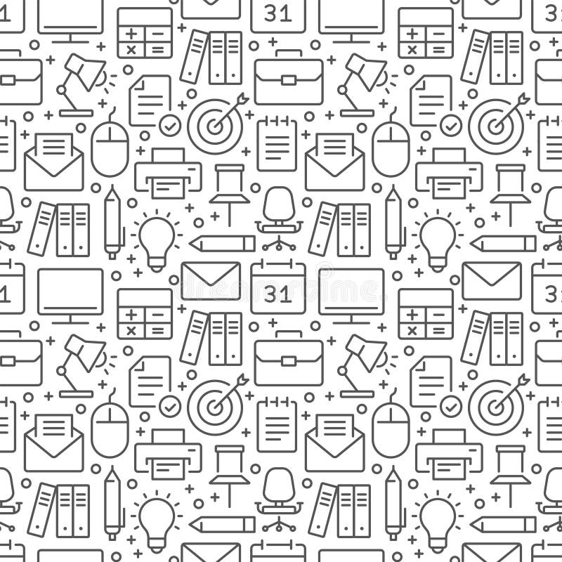 Office Related Seamless Pattern Stock Vector - Illustration of contact ...