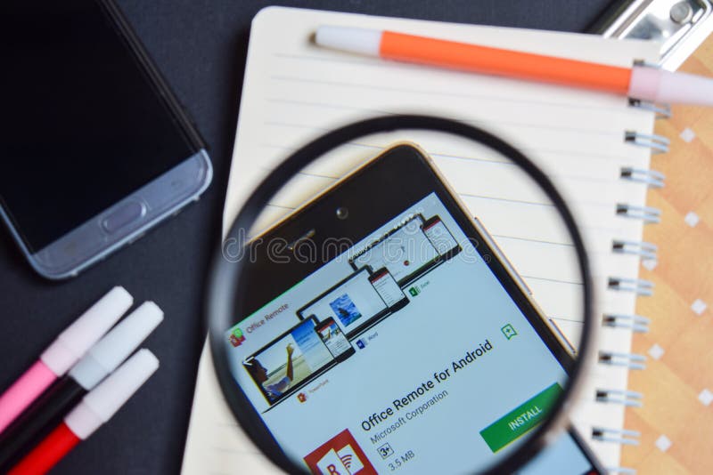Office Remote for Android App with Magnifying on Smartphone Screen ...