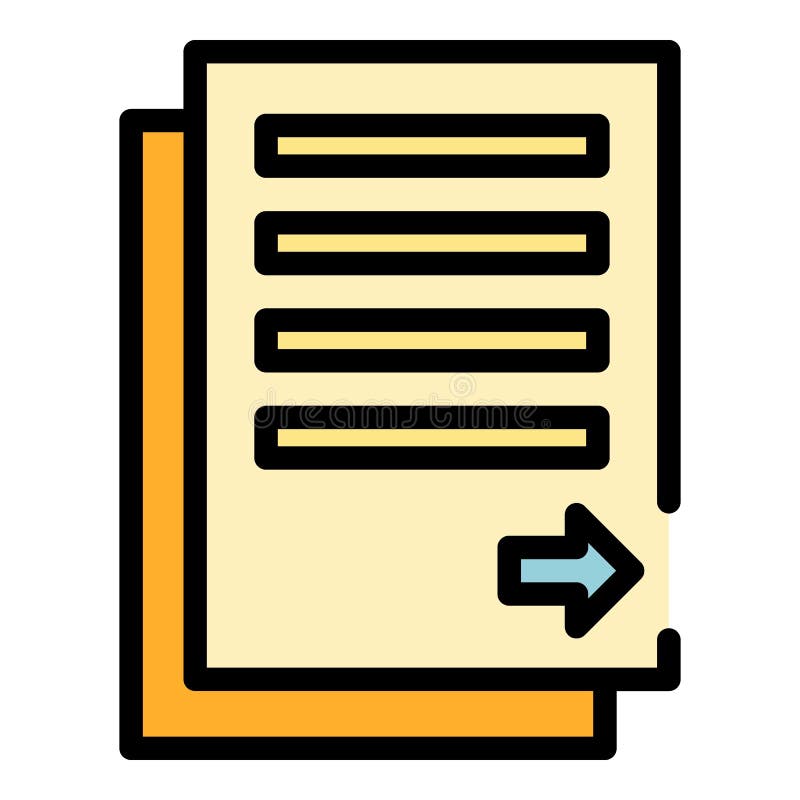 Office Report Icon Color Outline Vector Stock Vector - Illustration of ...