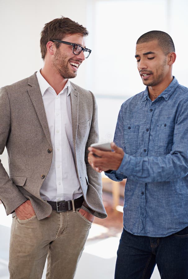 Office, Research and Men with Phone in Conversation for Support ...