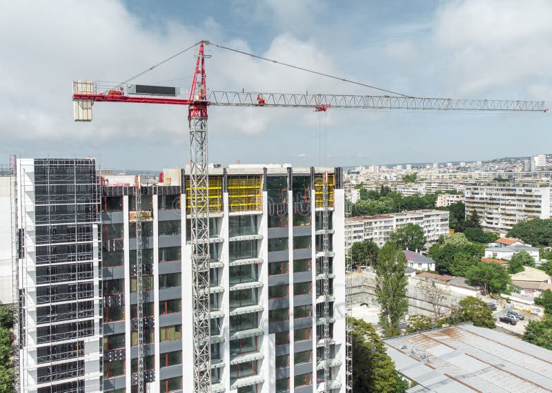 Office or Residential Building Under Construction Stock Image - Image ...