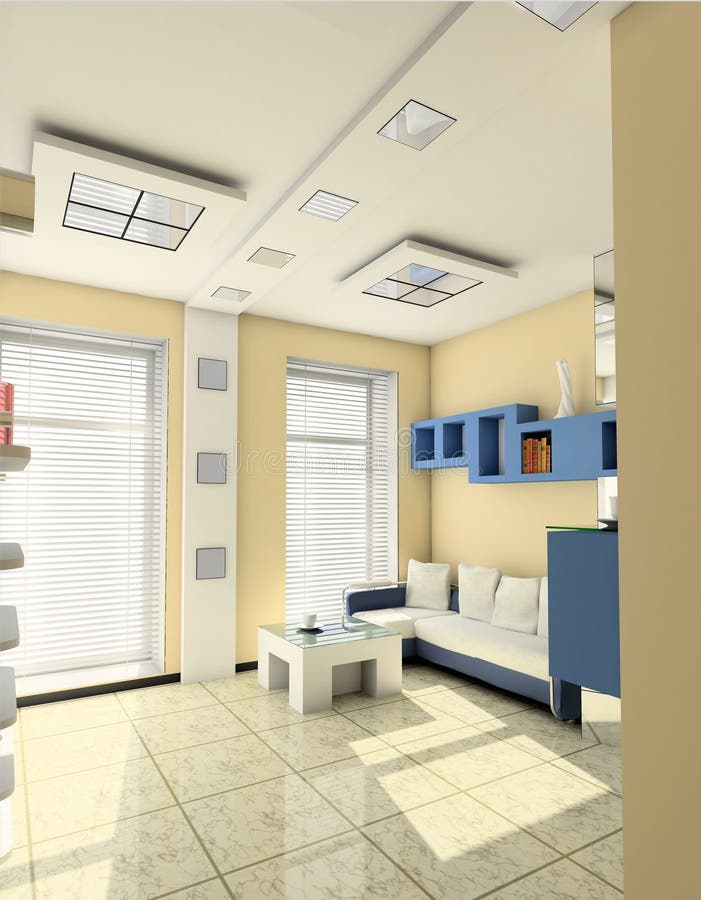 Office rest room interior stock illustration. Illustration of beam ...