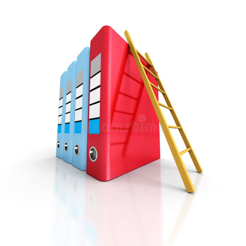 Folders and ladder. stock illustration. Illustration of stair - 28110795