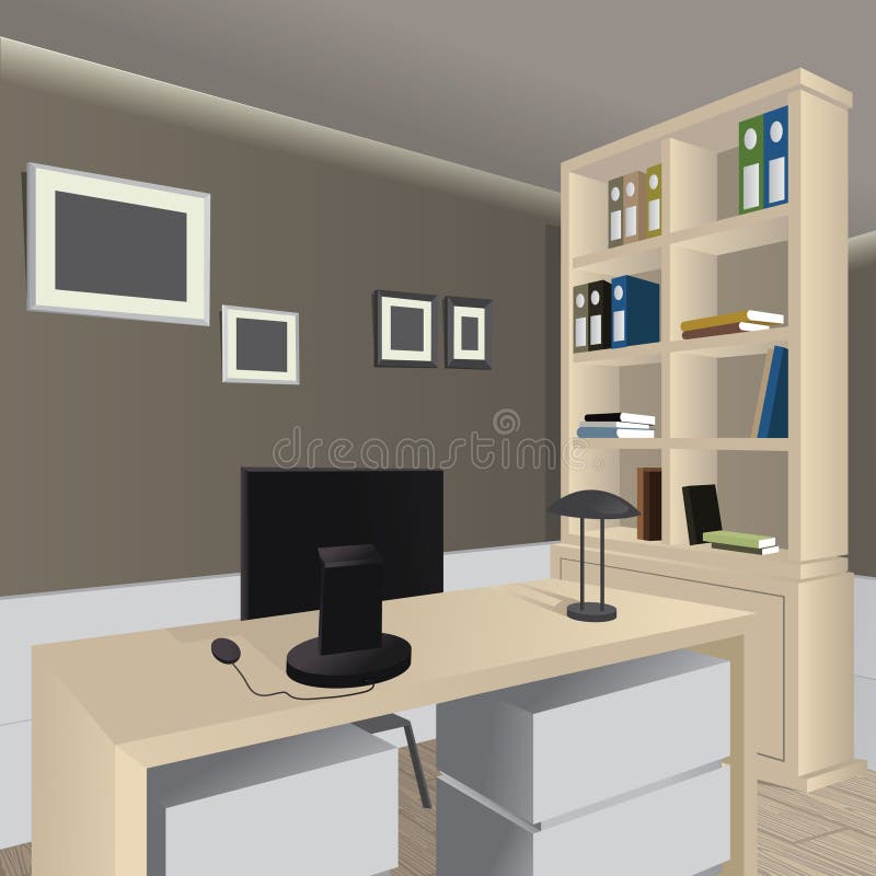 Office Room. Vector Illustration Decorative Design Stock Vector ...