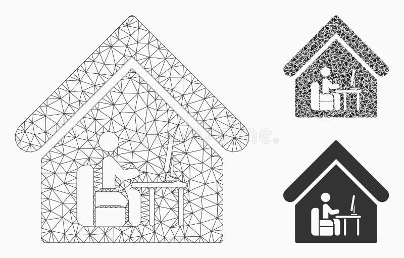 Office Room Vector Mesh 2D Model and Triangle Mosaic Icon Stock Vector ...