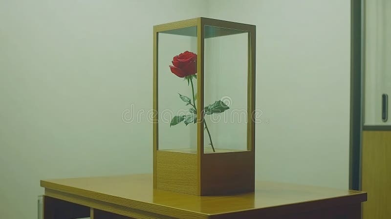 Office Rose Display Case Minimalist Interior Stock Image - Image of ...