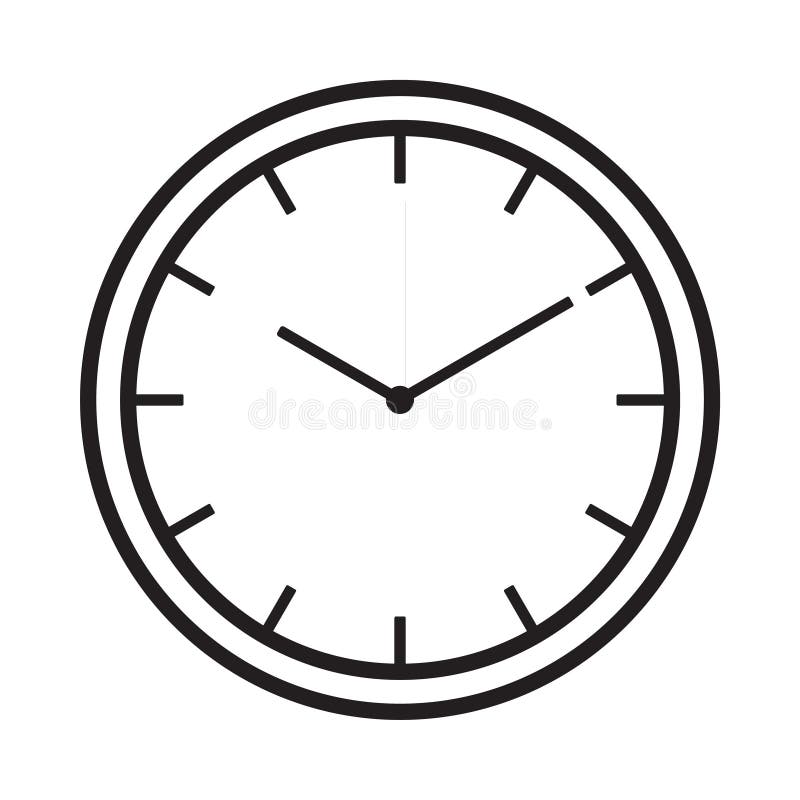 Office Round Classic Clock Icon, Clock Face Stock Illustration ...
