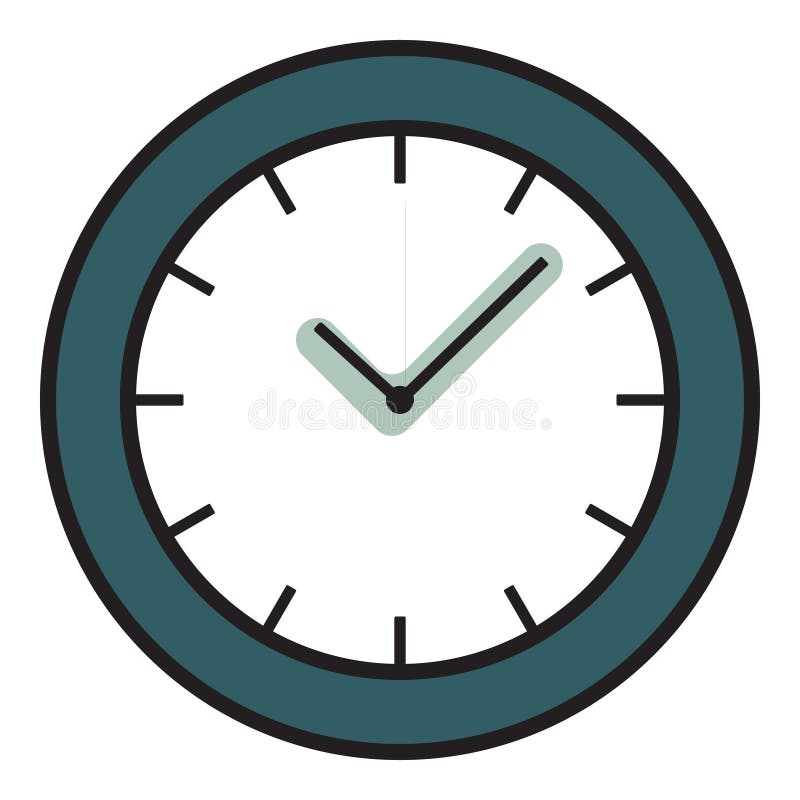 Office Round Classic Clock Icon, Clock Face Stock Illustration ...