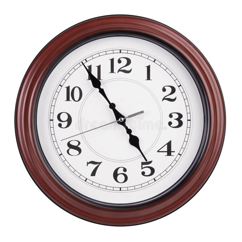 Office Clock Shows Five To Nine Stock Image - Image of rotation ...