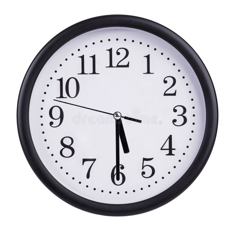Office Round Clock Shows Half Past Five Stock Image - Image of ...