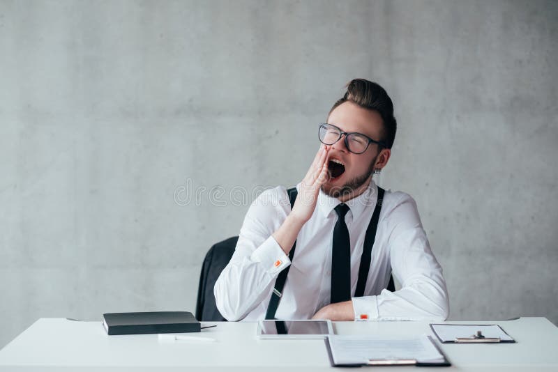 Office Routine Corporate Life Guy Bored No Work Stock Image - Image of ...