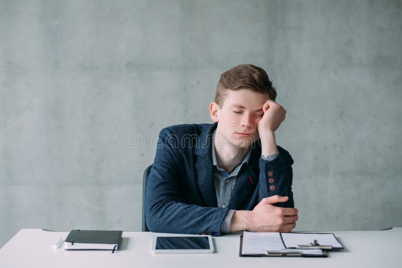 Office Routine Guy Sleeping Bored No Work Task Stock Photo - Image of ...