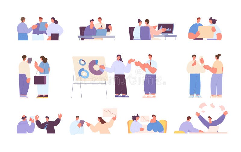 Daily Routine People Set stock vector. Illustration of adult - 210696374