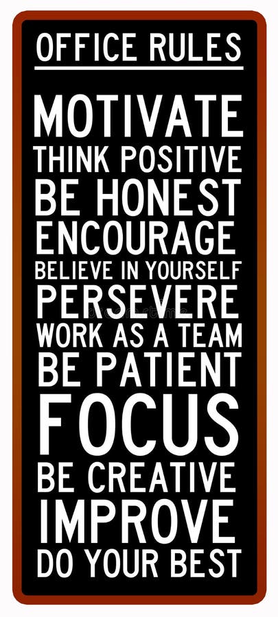 Office rules stock illustration. Illustration of achievement - 37903892