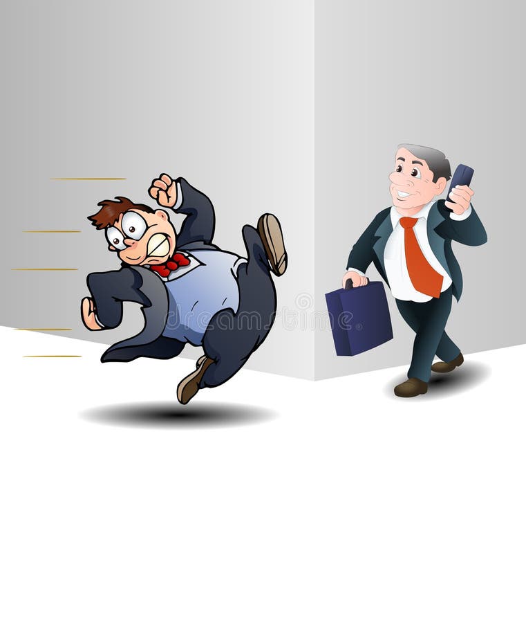 The Office Safety Do Not Run in Hall Stock Illustration - Illustration ...