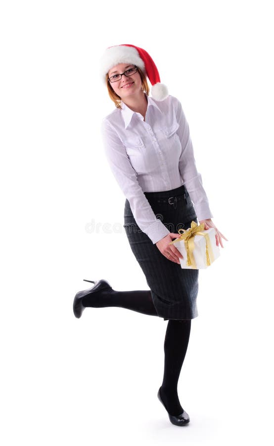 Office santa girl stock image. Image of dressed, confidence - 17327957