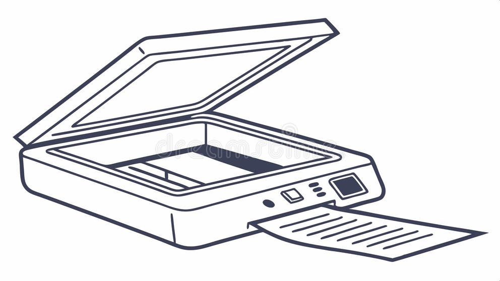 Office Scanner Device, Document and Digital Conversion Vector Design ...