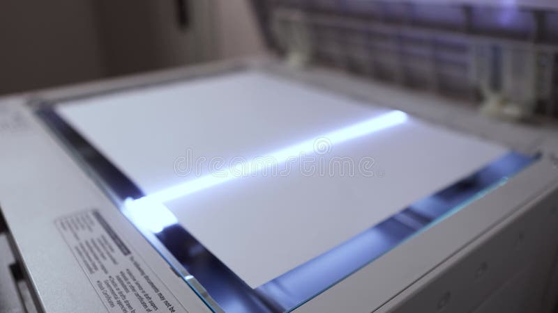 An Office Scanner Performs the Process of Scanning an A3 Document Stock ...