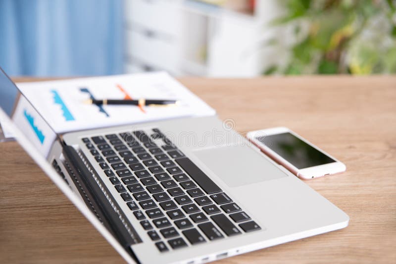 Office scene on the desk editorial stock image. Image of keyboard ...