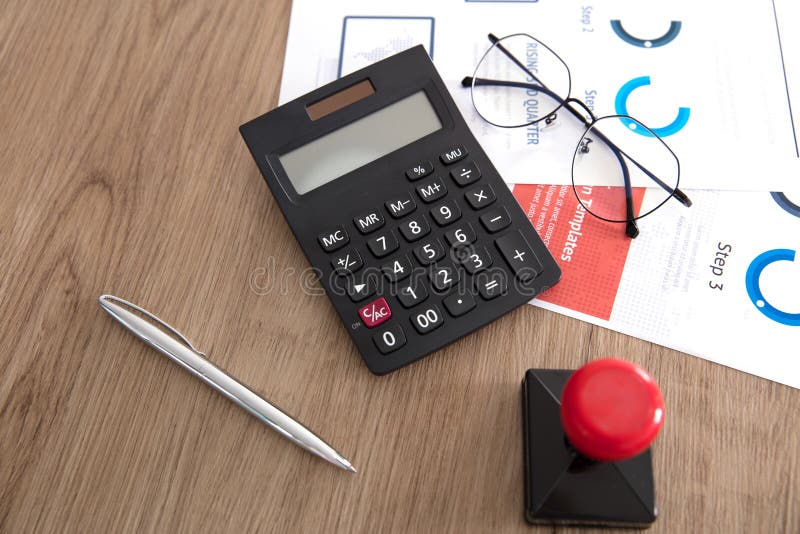 Office scene on the desk stock photo. Image of office - 253933554