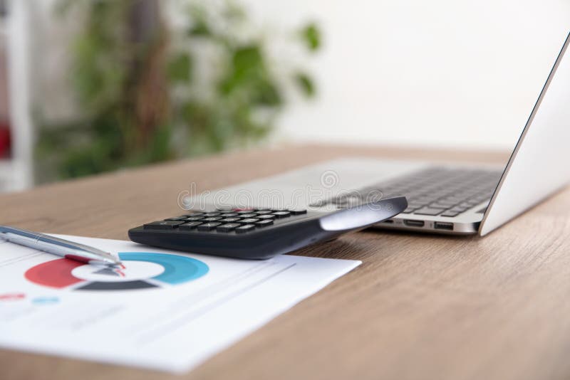 Office scene on the table stock photo. Image of object - 253931914