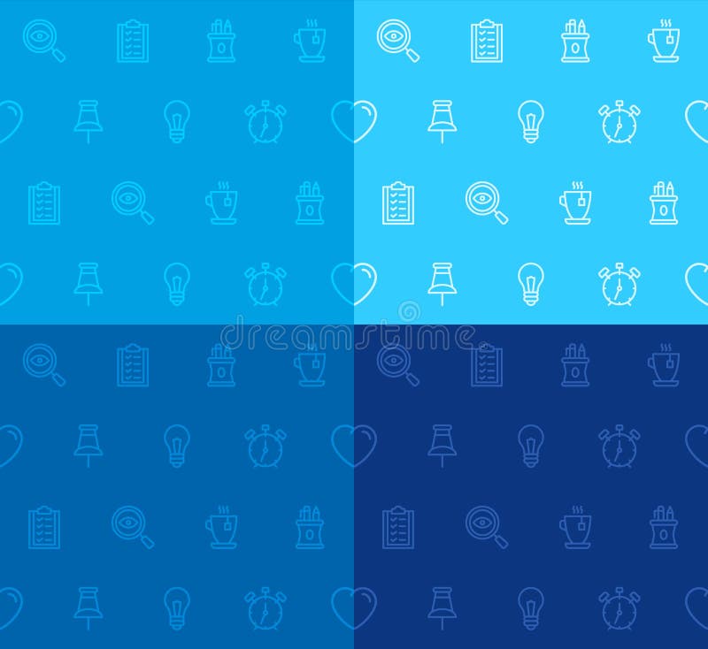 Office Seamless Pattern Line Icons Stock Vector - Illustration of ...